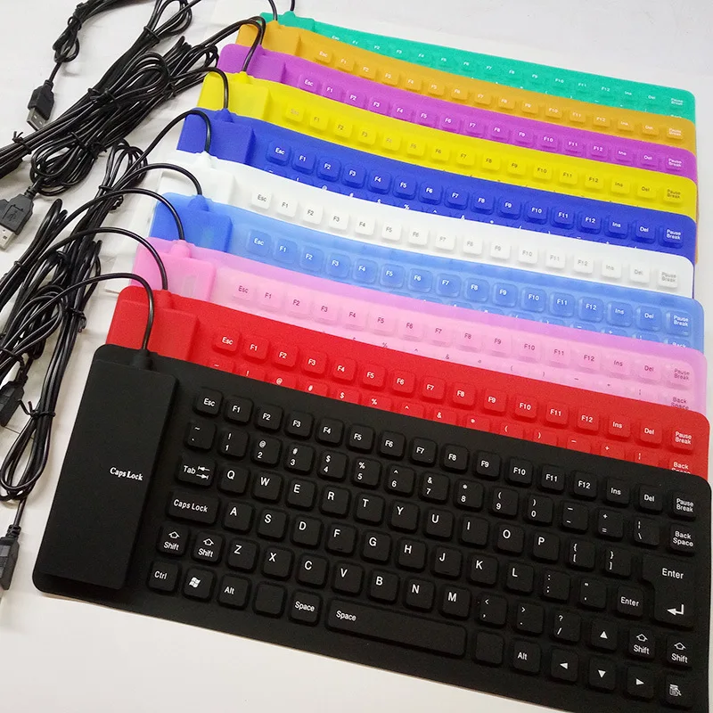 85-Keys-Portable-Mini-USB-Keyboard-Flexible-Waterproof-Soft-Silicone ...