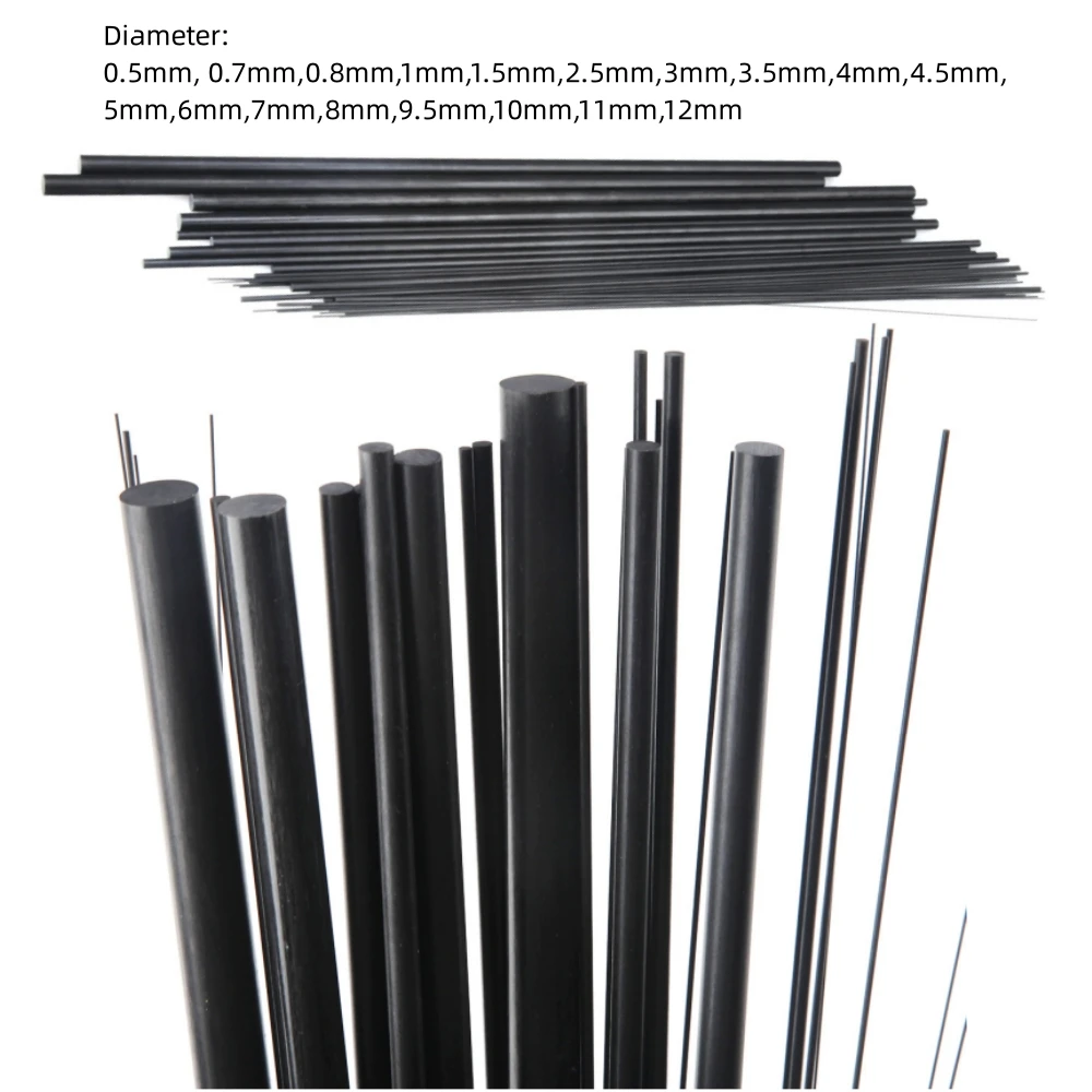 Carbon Fiber Solid Rods Diameter 0.5mm~12mm Cylindrical Carbon Shaft ...