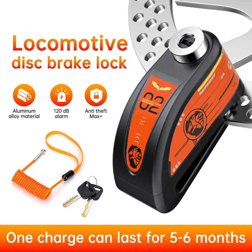 120dB-Motorcycle-Disc-Lock-Bike-Wheel-Padlock-Waterproof-Scooter ...