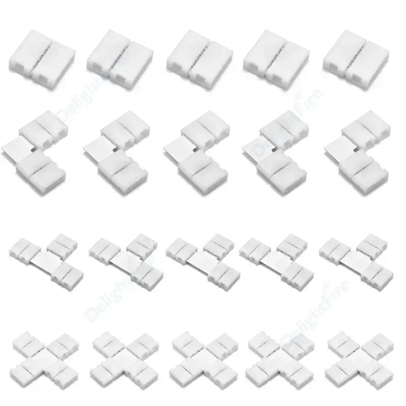 LED-Connector-LED-Strip-Solderless-IP20-2-4-5PIN-L-T-X-Shape-Corner ...