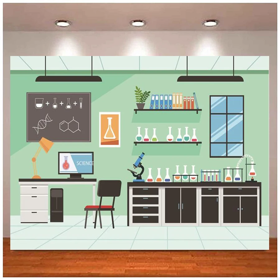 Science Lab Backdrop Chemistry Equipment Science Research Background ...