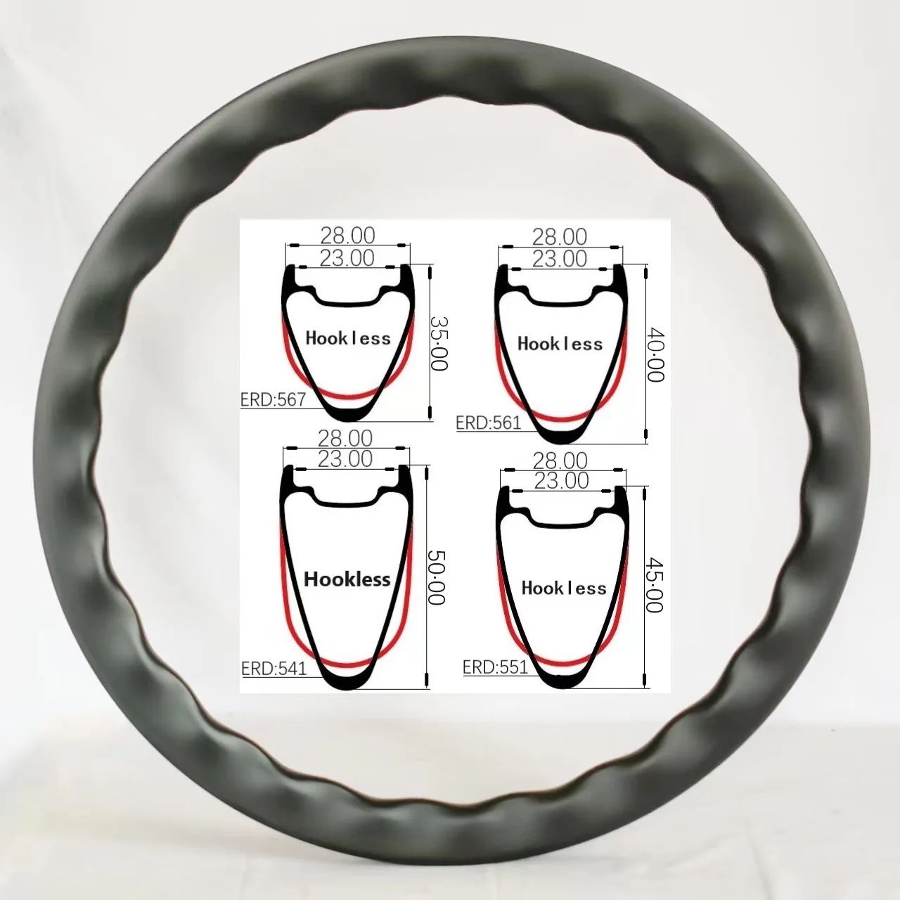 28mm-Wide-Super-light-700C-Gravel-Bike-Carbon-Rim-Disc-Brake-35-40-45 ...