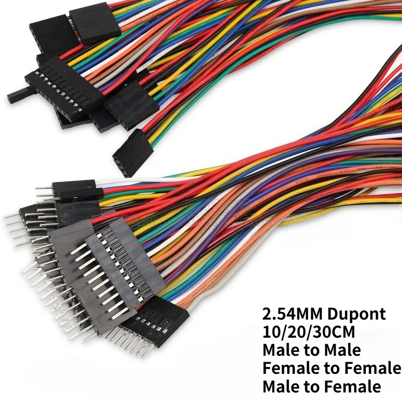 10pc Dupont 2.54MM Line 2P 3P 4P 5P 6P 7P 8P 9P 10P 11P 12P 26AWG Male ...