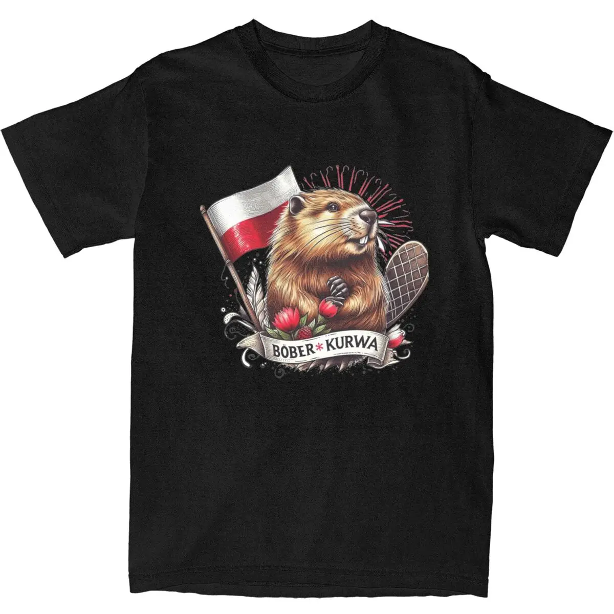 Mens-T-Shirt-Bober-Kurwa-Poland-Flag-Bober-Kurwa-T-Shirts-Fashion-Beach ...