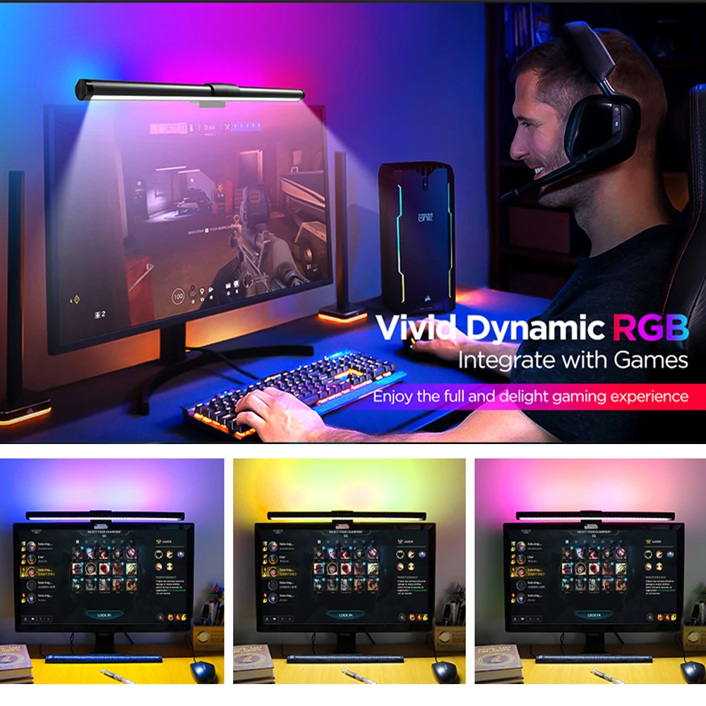 Monitor Light Bar Desk Lamps Led Bar Pc Monitor Lightbar With Rgb ...