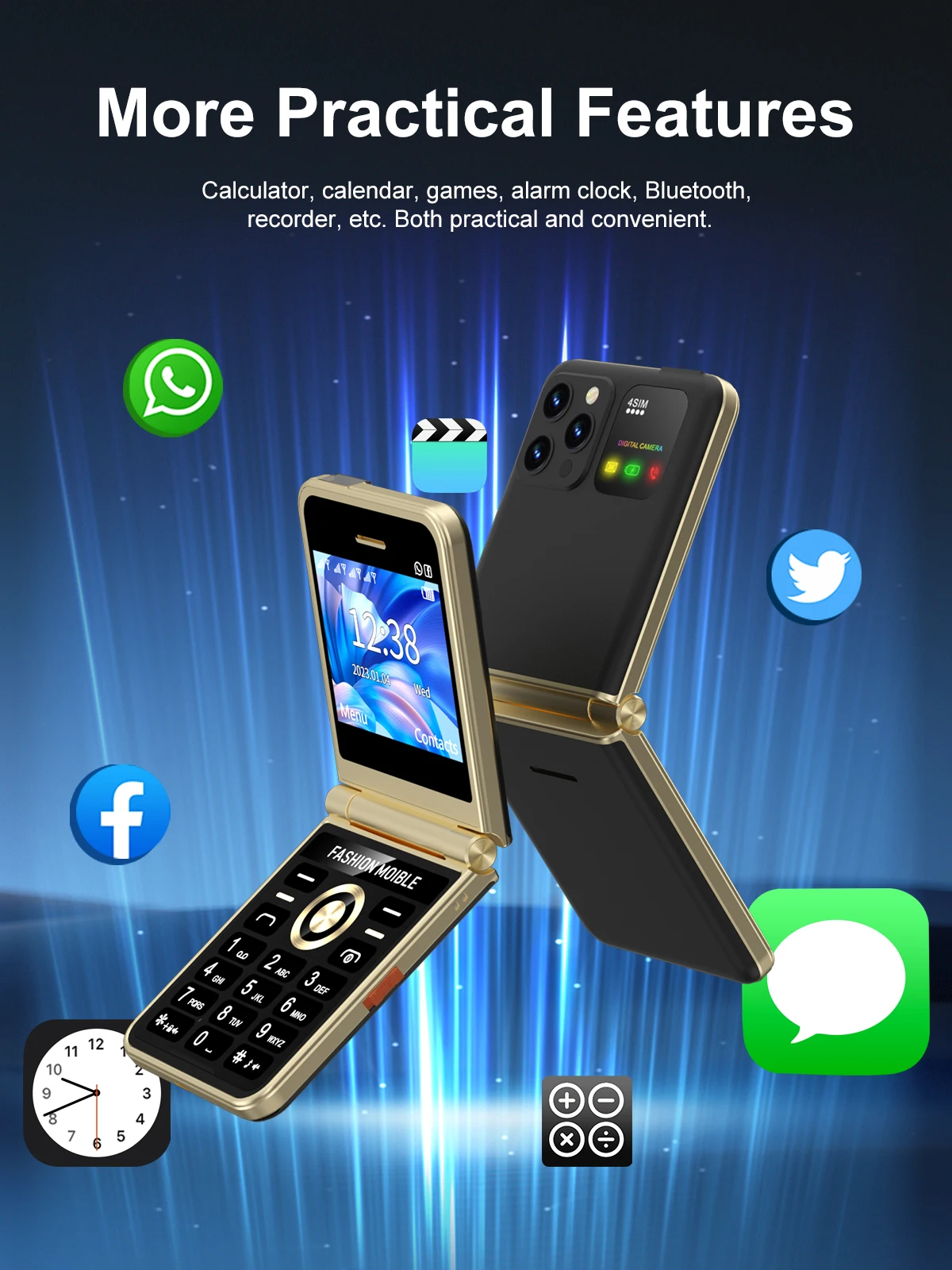 Розкладний телефон SERVO P20 4 SIM англійська мова (ID#1949024158 ...