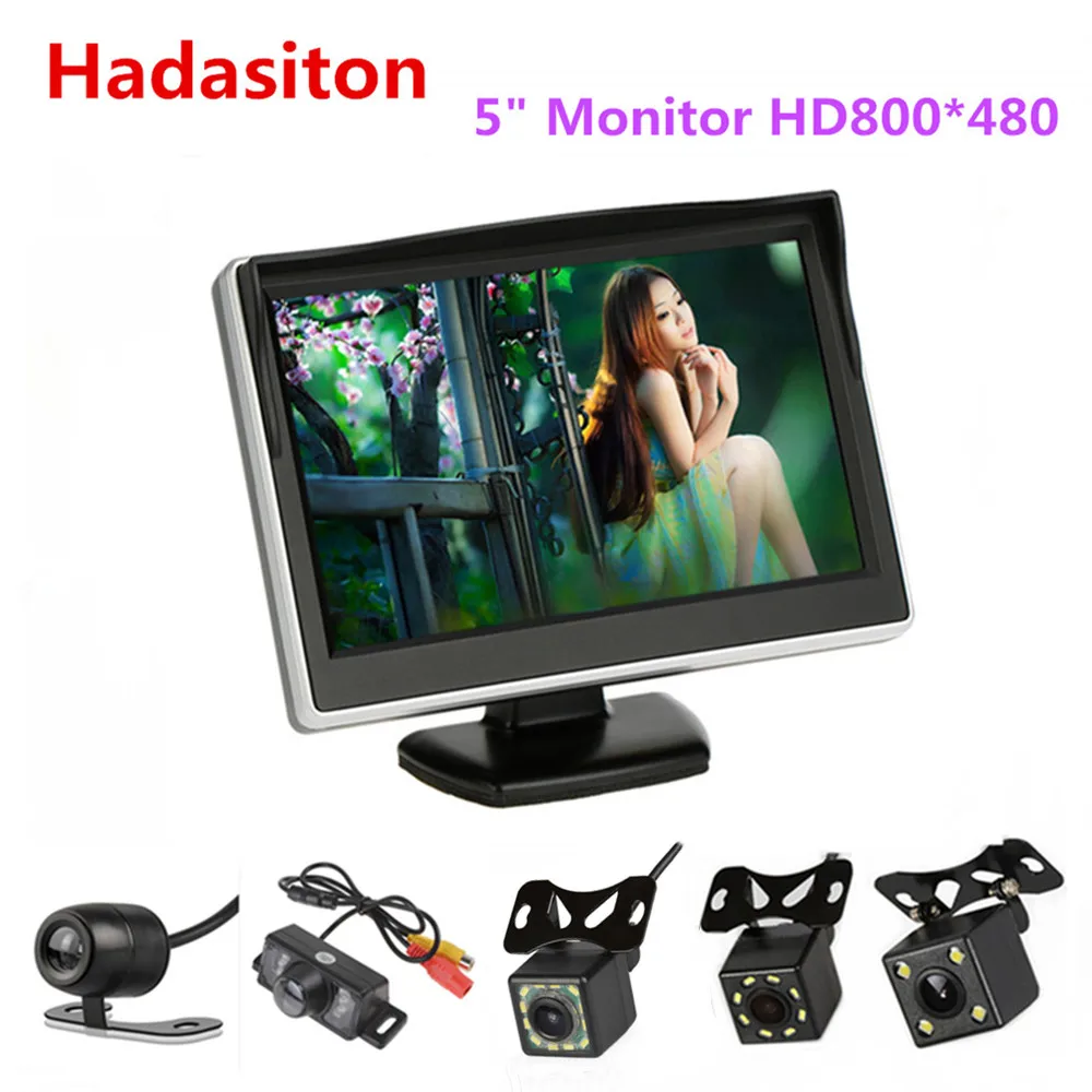 5 Inch Hd Tft Lcd Screen Car Monitor Rearview Parking Monitor,wired Or ...
