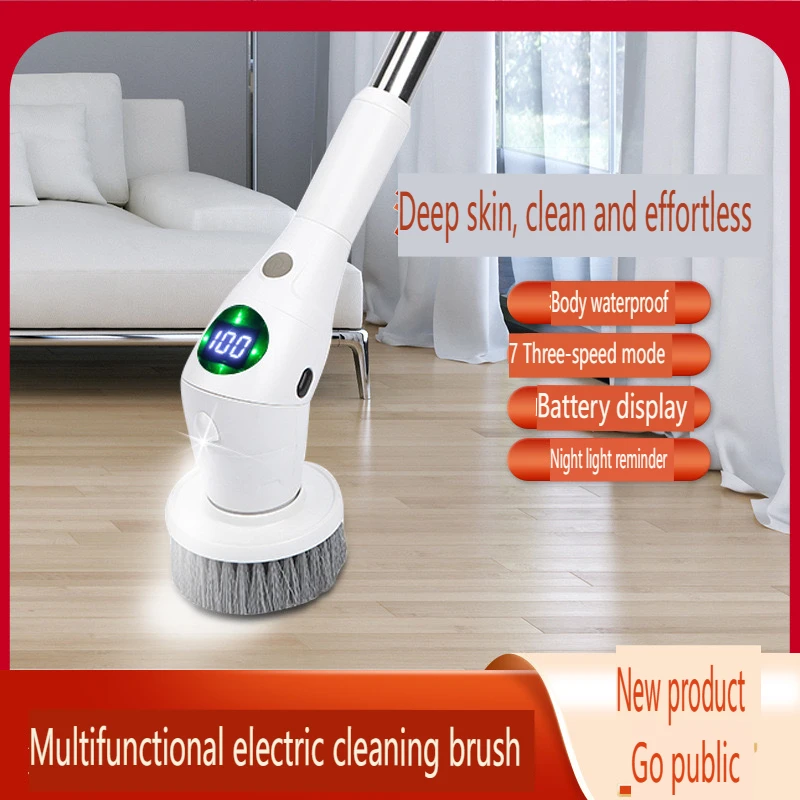 Multifuncional-escova-de-limpeza-el-trica-LED-Night-Light-Rotatable ...