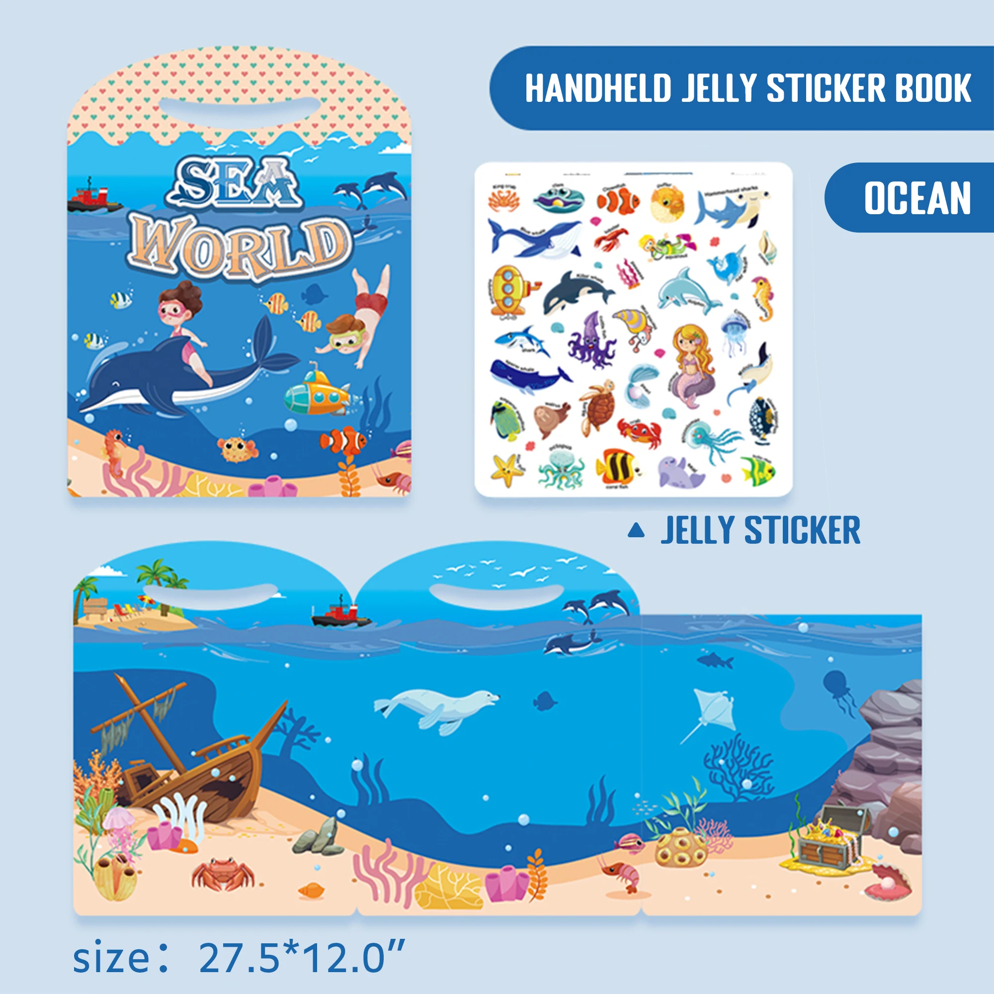 Educational-Washable-Sticker-Books-for-Kids-with-Dinosaurs-Animals ...