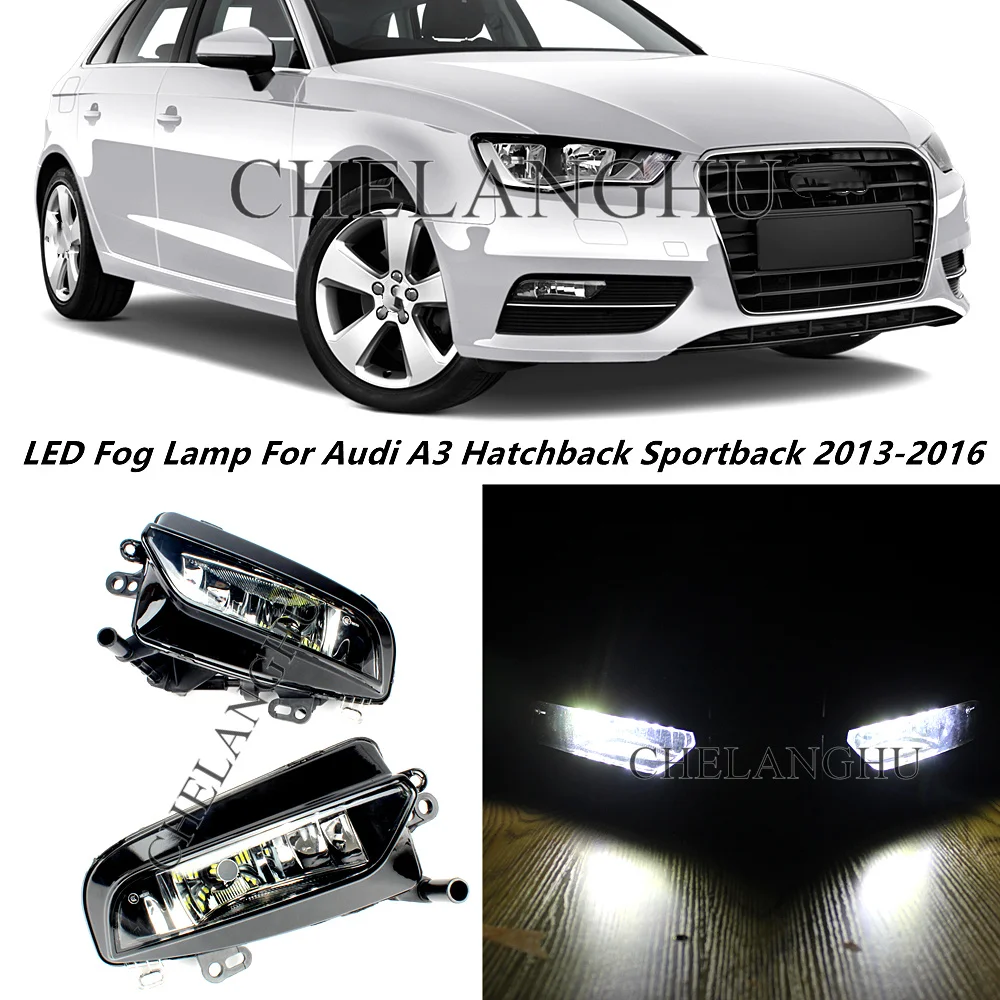 Front LED Fog Lamp Light With Bulbs Car Lights 8V0941699C 8V0941700C ...