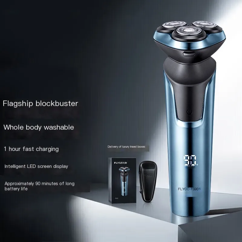 FLYCO-Electric-Shaver-3D-Floating-Blade-Men-s-Beard-Knife-FS901-Wet-and ...