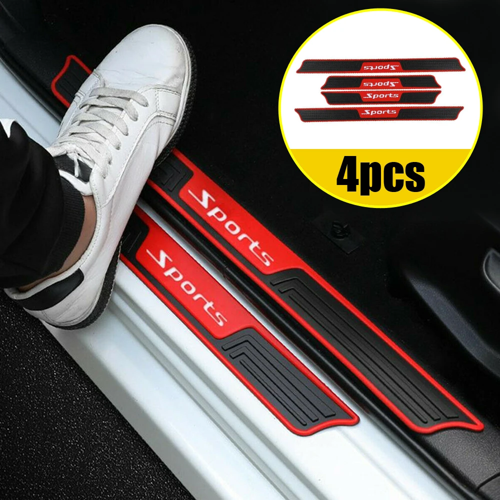 4pcs-Car-Door-Sill-Step-Protector-Strip-Anti-Scratch-Rubber-Car-Door ...