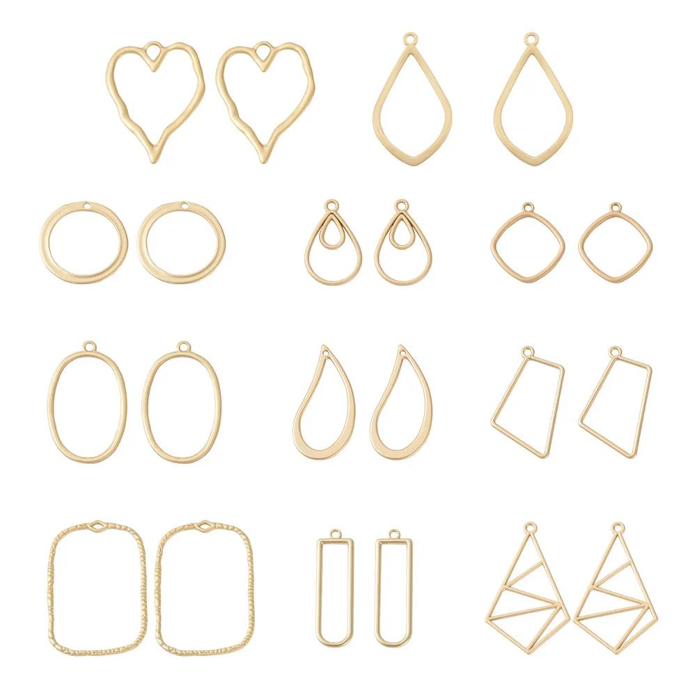 44Pcs-Alloy-Geometric-Heart-Rhombus-Open-Back-Bezel-Hollow-Metal ...