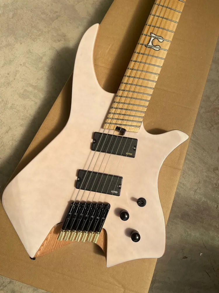 Headless-7-Strings-Electric-Guitar-with-ASH-Body-Maple-Neck-Provide ...