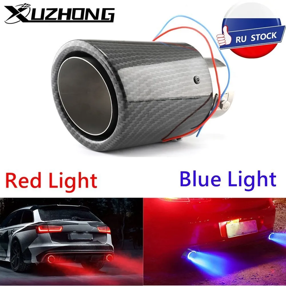 Universal-Car-LED-Exhaust-Muffler-Tip-Pipe-Straight-Car-Modified-Single ...