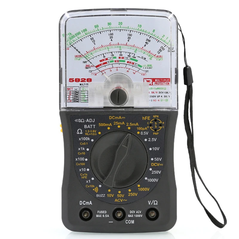 Portable-Analog-Multimeter-with-Lanyard-for-AC-DC-Voltage-Current ...