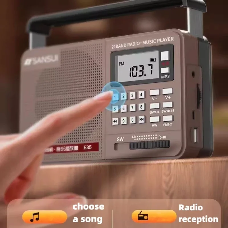SANSUI-E35-FM-AM-SW-Full-Band-Radio-Digital-High-Quality-Retro-Radio ...
