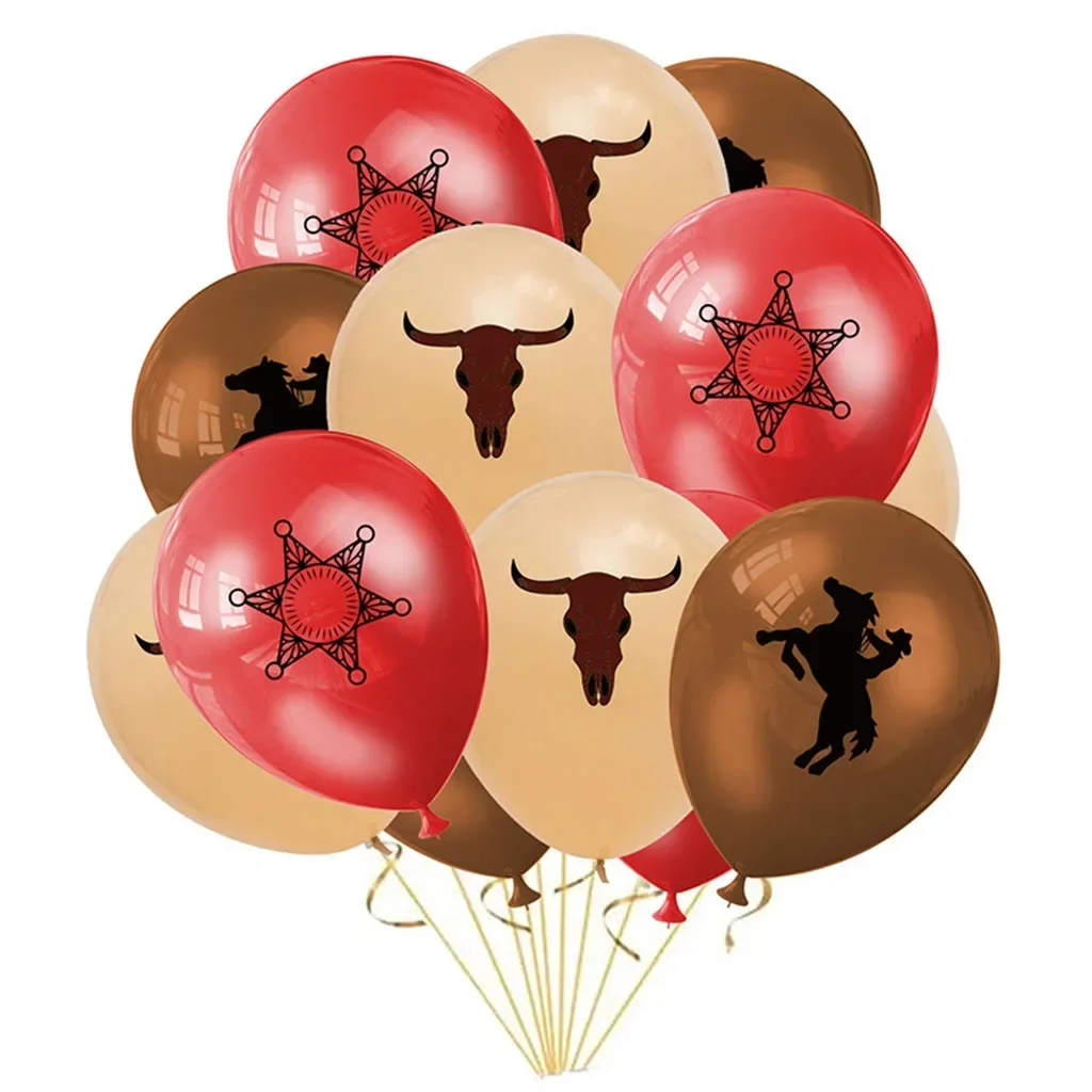 12pcs-Western-Cowboy-Balloon-Bunch-Home-Decor-West-Latex-Cowboy-Baloon ...