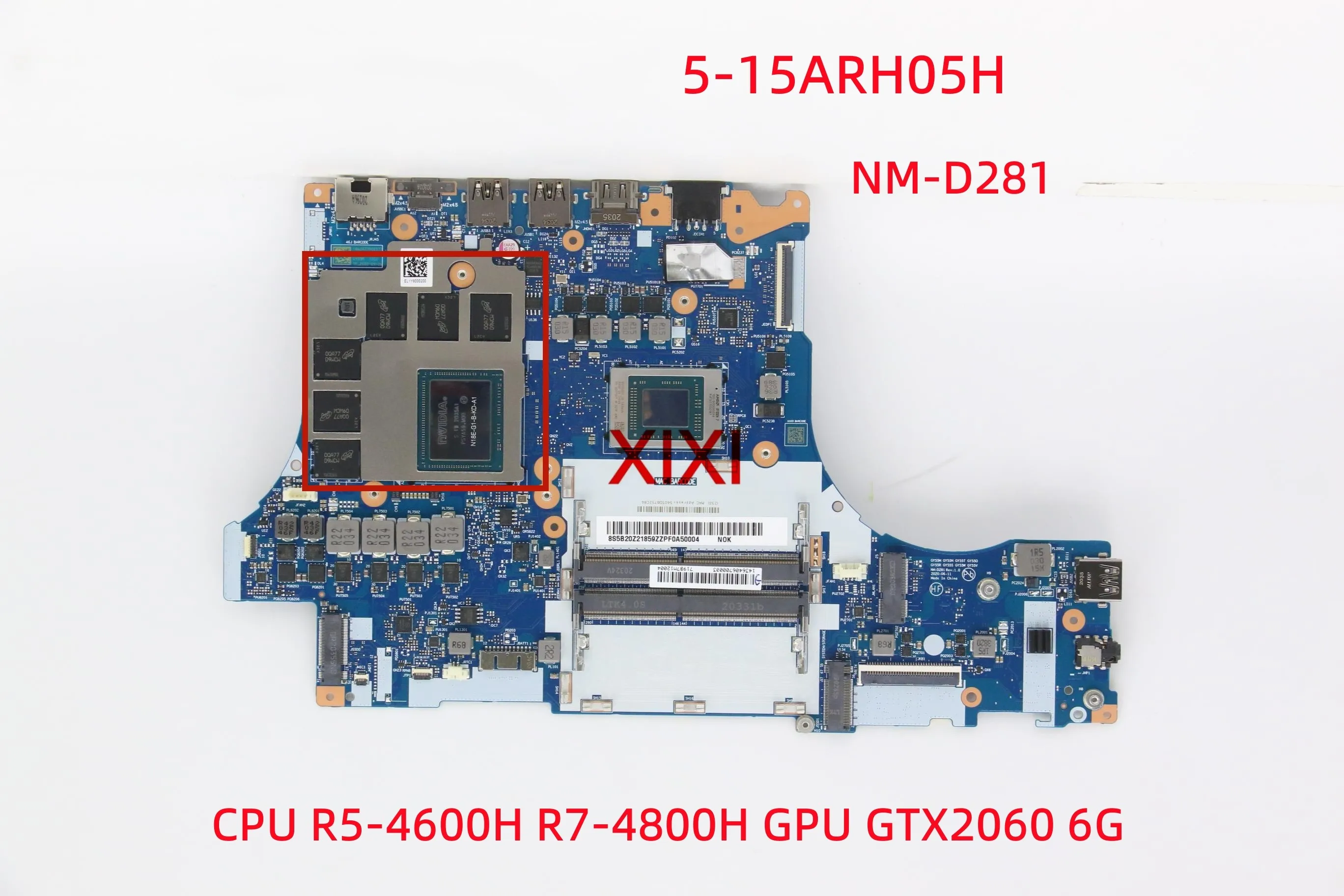 NM-D281 For Lenovo Legion 5-15ARH05H Laptop Motherboard With CPU R5 ...
