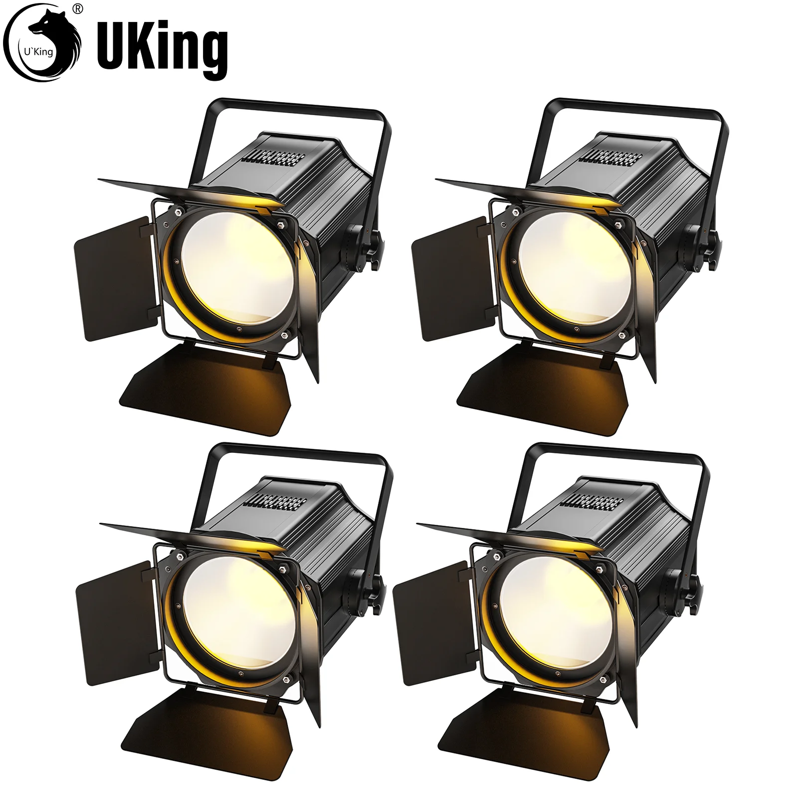 U'King 4er-Set 200W LED COB Par-Scheinwerfer mit Barndoor Warm- und ...