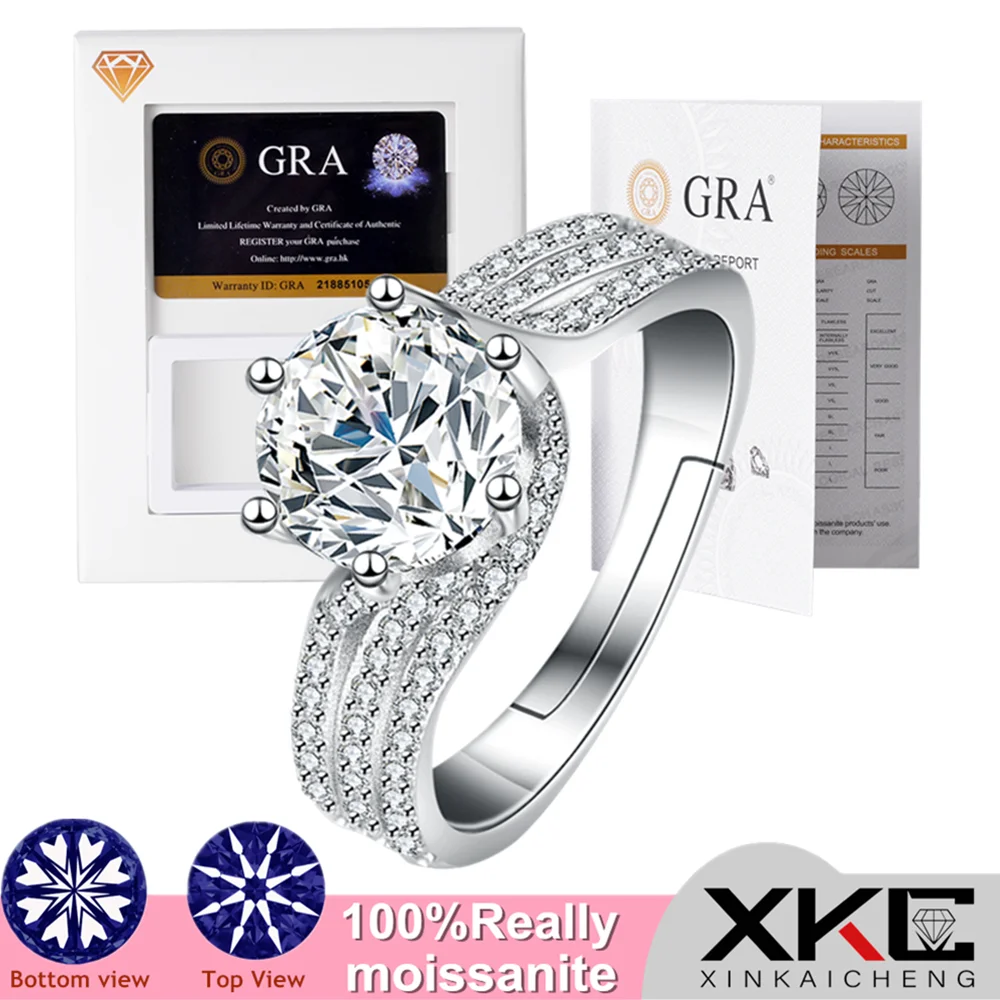 GRA-moissanite-ring-two-carat-Deluxe-Crown-full-of-diamonds-set-with ...