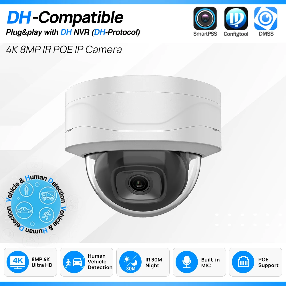 IP-Camera-8MP-4K-Dome-PoE-Night-Vision-Built-in-Mic-Surveillance ...