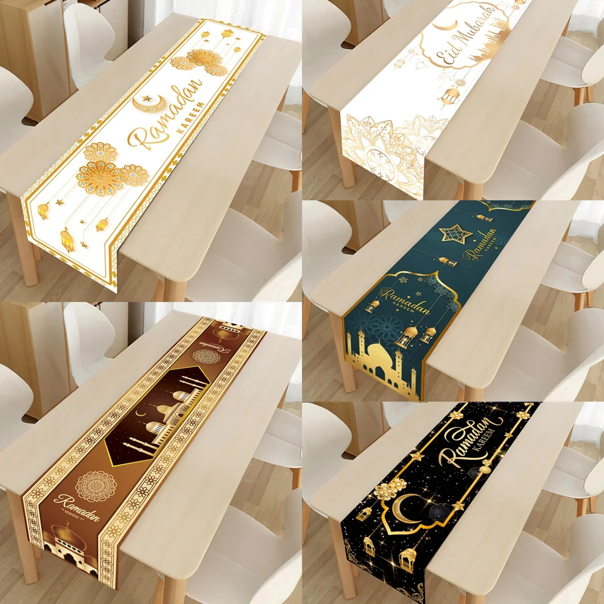 EID-Mubarak-Table-Runner-Ramadan-Decorations-2024-For-Home-Tablecloth ...