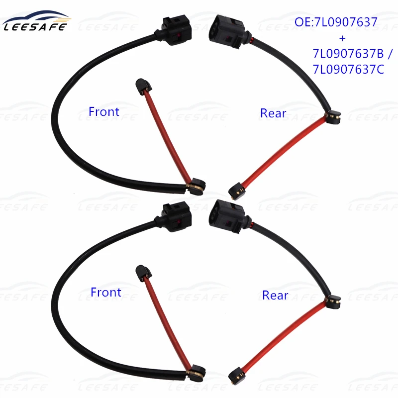2 Pairs Front + Rear Brake Pad Wear Sensor 7l0907637 7l0907637b ...