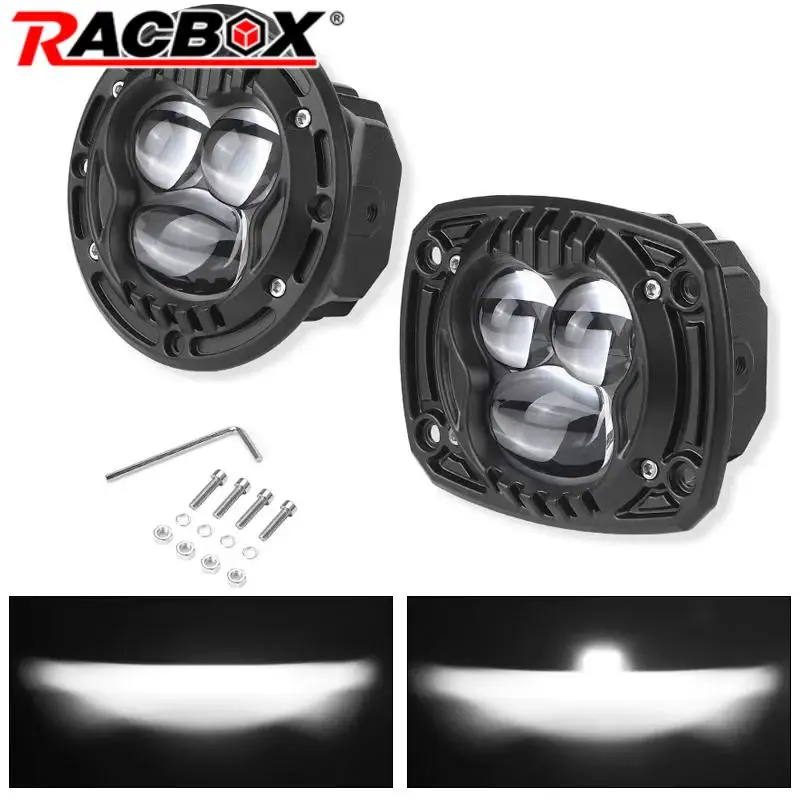 4-inch-Flush-Mount-LED-Pods-Light-Driving-Fog-light-Reversing-Lamp ...