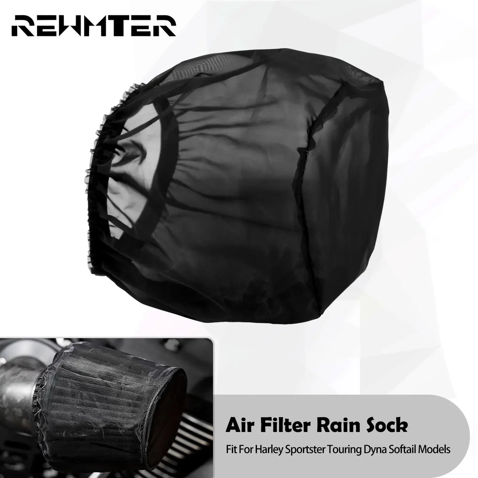 Motorcycle Black Air Filter Cleaner Rain Sock Waterproof Protective ...