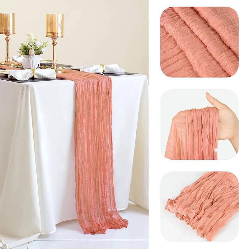 Bohemian Wrinkled Chiffon Tablecloth Wrinkled Chiffon Table Runner for ...