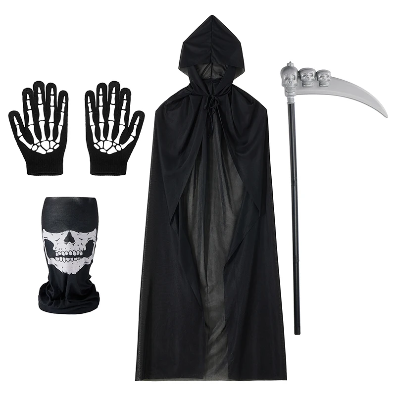 Disfraz-de-Halloween-Reaper-para-adultos-capa-con-capucha-de-lujo ...