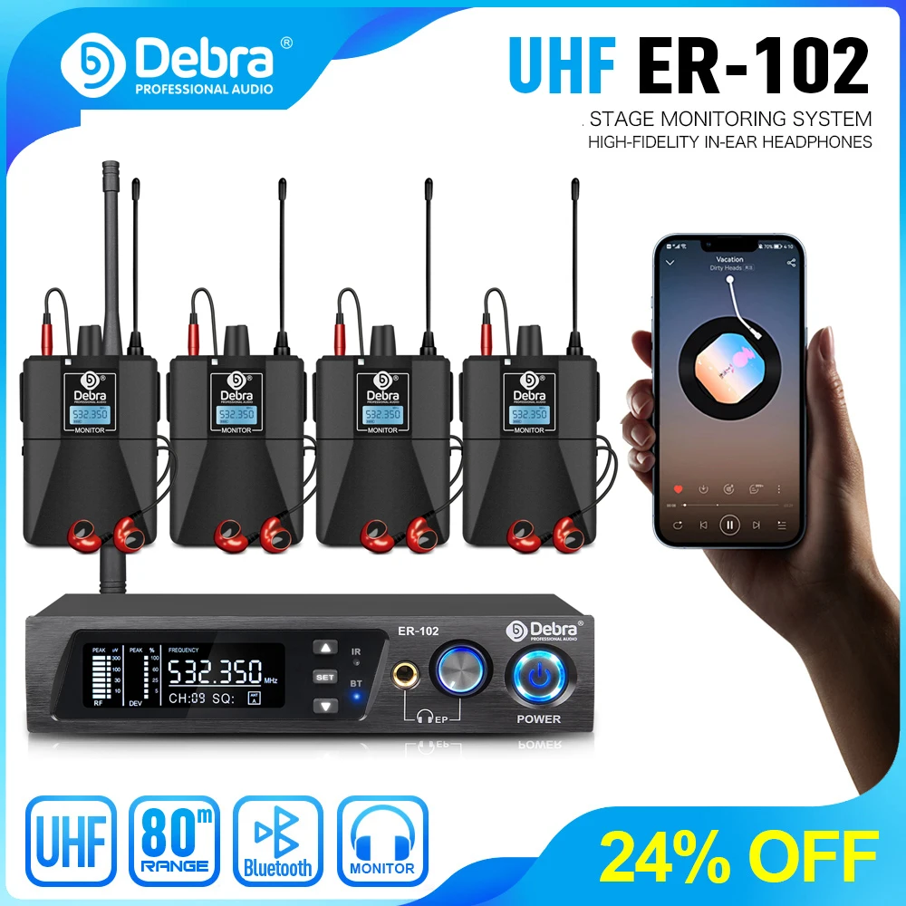 Debra-Sistema-de-Monitoramento-In-Ear-Sem-Fio-UHF-ER-102-com-Bluetooth-5-0-para.jpg