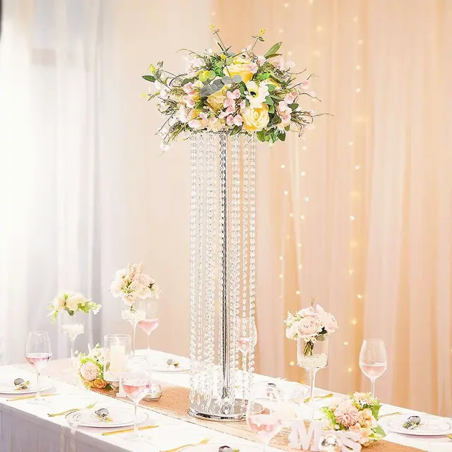 6 PCS 110CM Diameter Crystal Wedding Road Lead Acrylic Centerpiece For ...