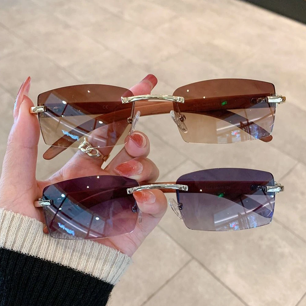 Trendy-Punk-Sunglasses-Rimless-Rectangle-Sun-Glasses-for-Women-Men ...