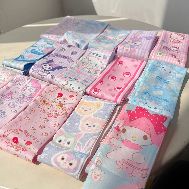 Sanrio-Kuromi-Hello-Kitty-Melody-Cinnamoroll-Pochacco-bufanda-de-seda ...