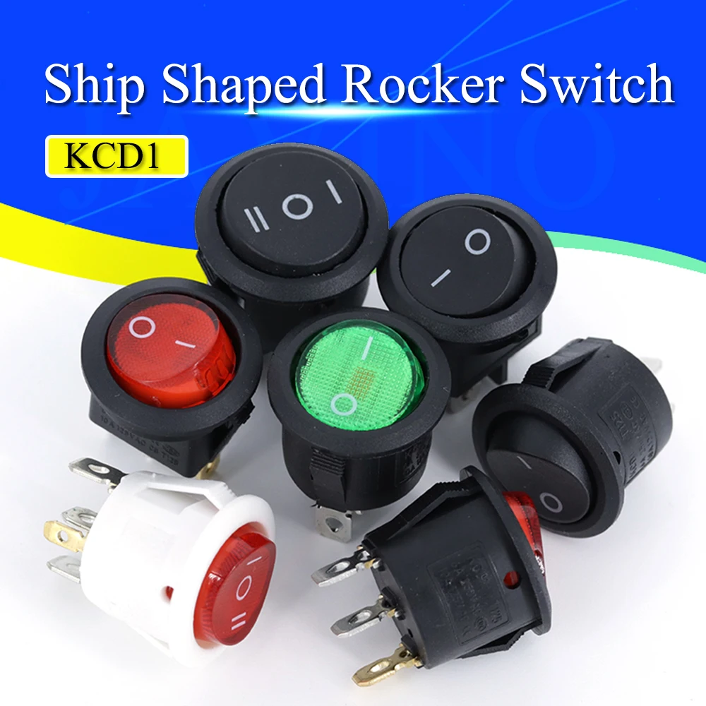On-e-Off-Round-Rocker-Switch-LED-Iluminado-Painel-do-carro-Tra-o-Barco ...