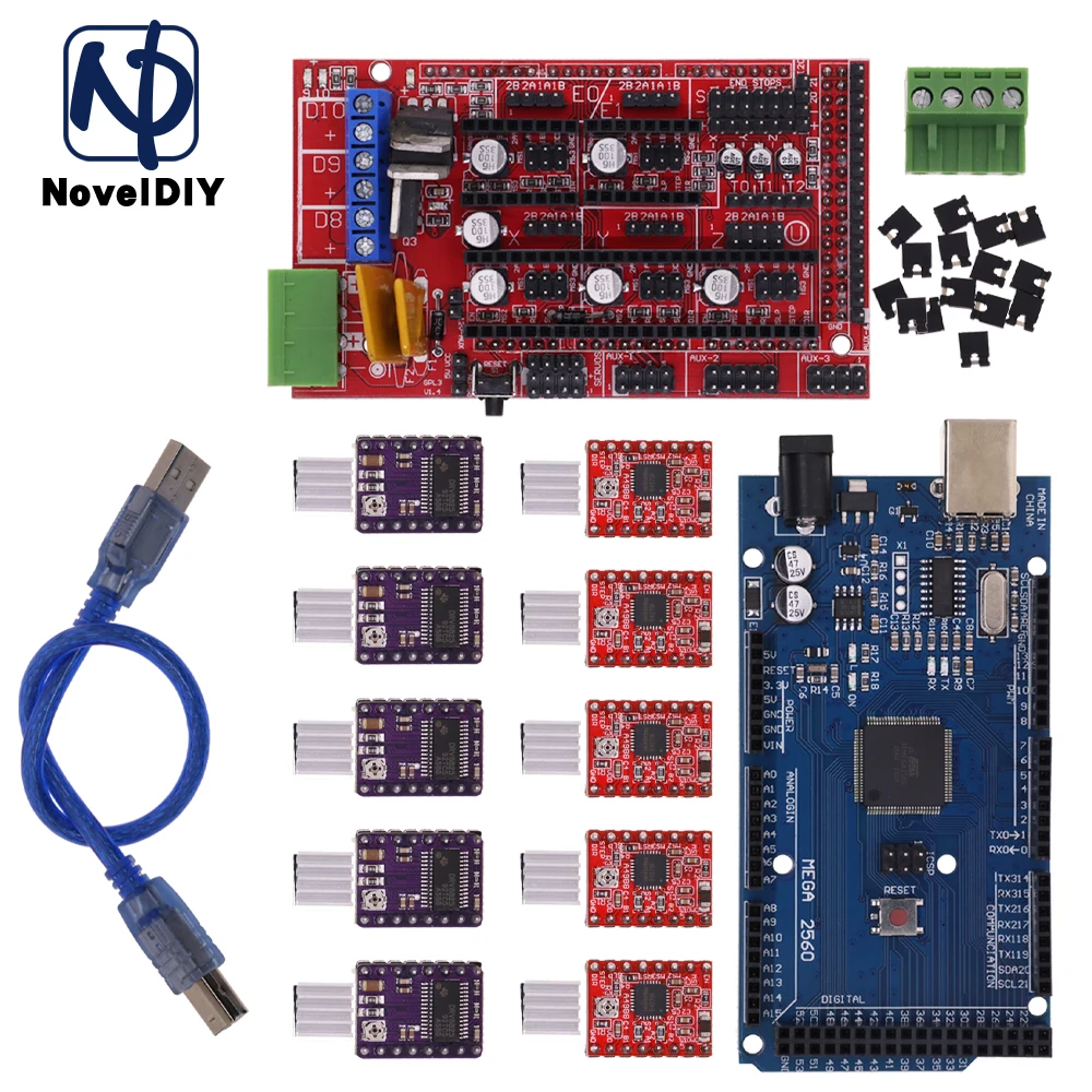 3D-Printer-Mega-2560-R3-RAMPS-1-4-control-panel-5pcs-A4988-or-DRV8825 ...