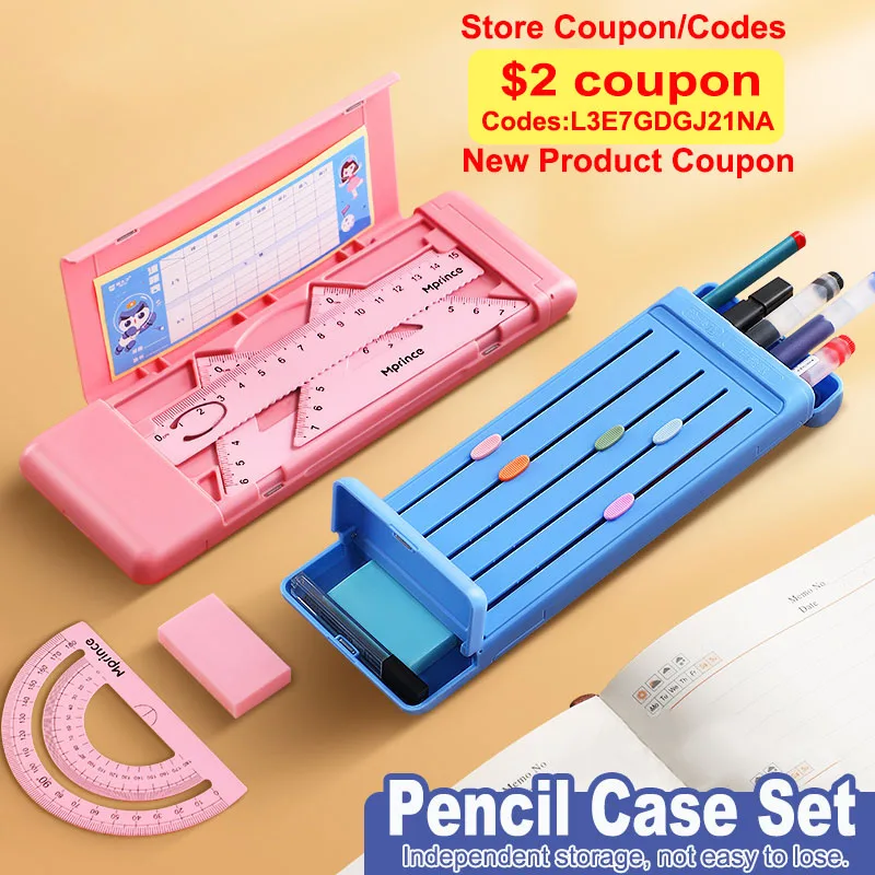 Pencil Case Set Large Capacity Multifunctional Push-pull Stationery ...