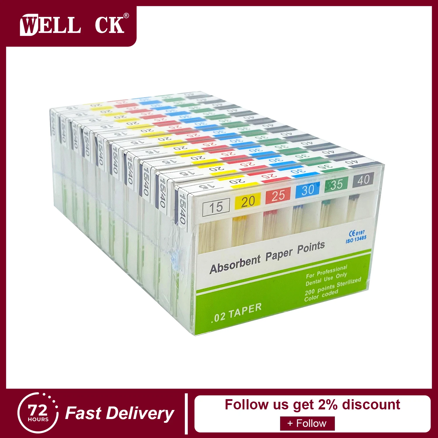 10 Boxes Dental Absorbent Paper Points Root Cancel Endodontics Cotton ...