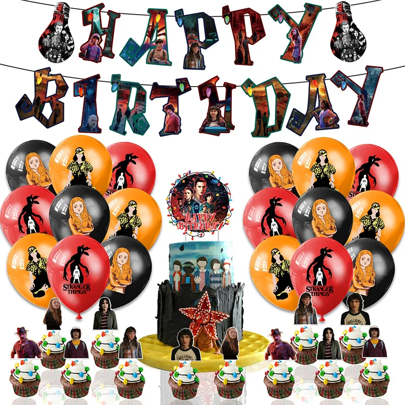 Stranger Things Birthday Decoration | Stranger Things Cake Toppers - 4 ...