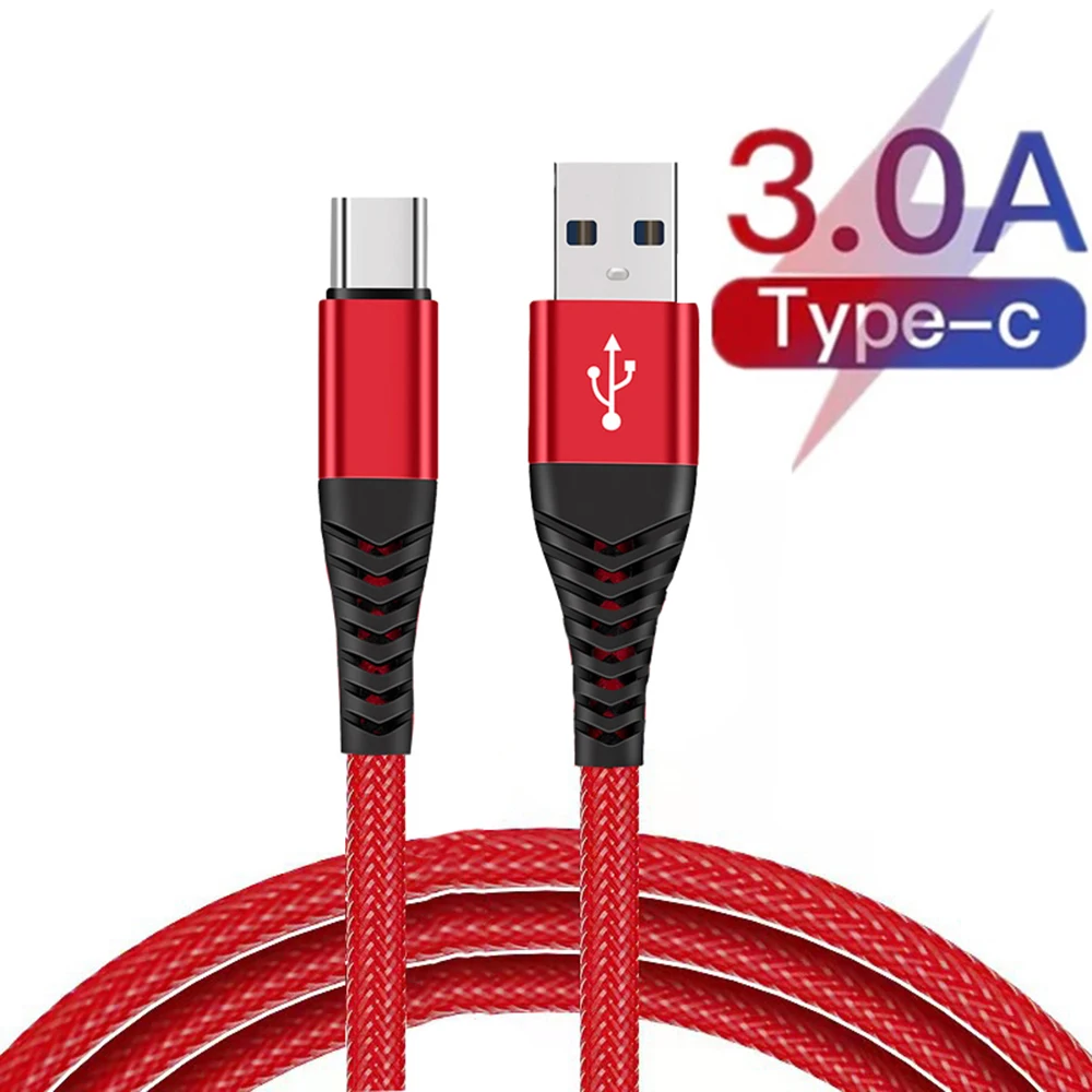 USB-A-To-Type-C-Cable-Date-Sync-3A-Fast-Charging-Nylon-Braided-Wire ...