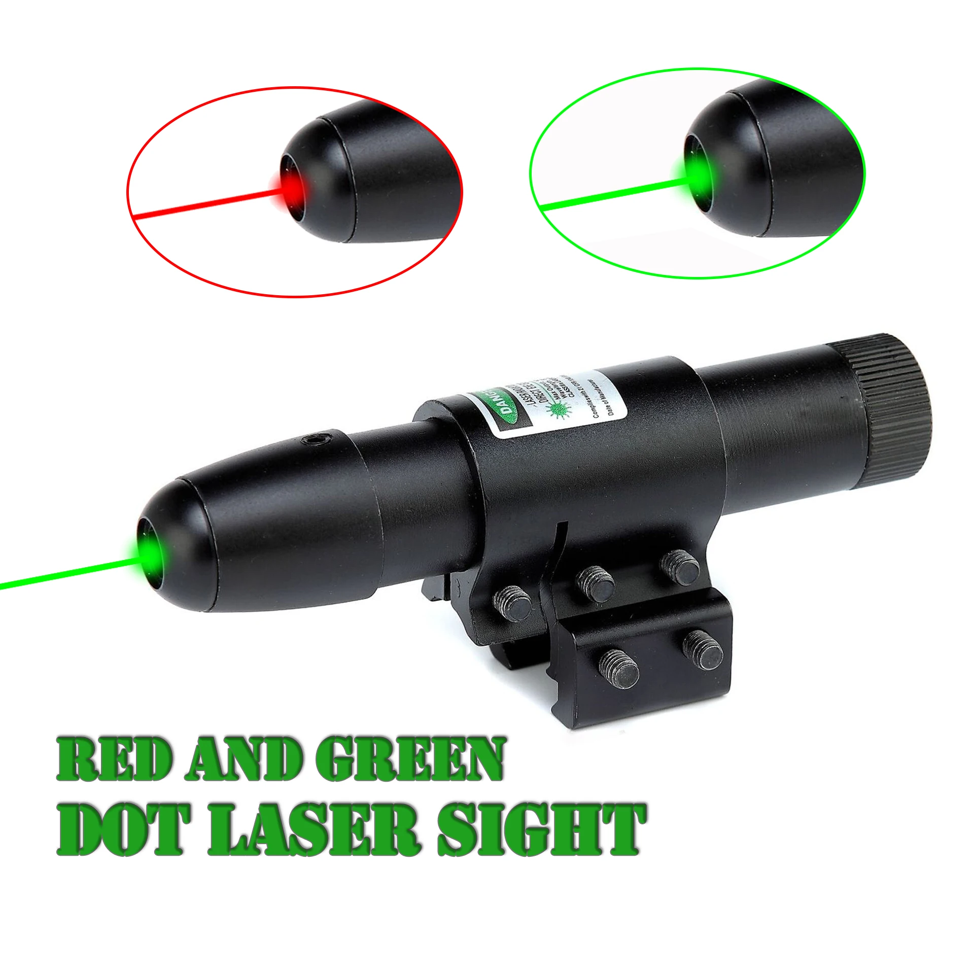 Mira láser de punto rojo y verde para entrenamiento táctico, con rieles ...