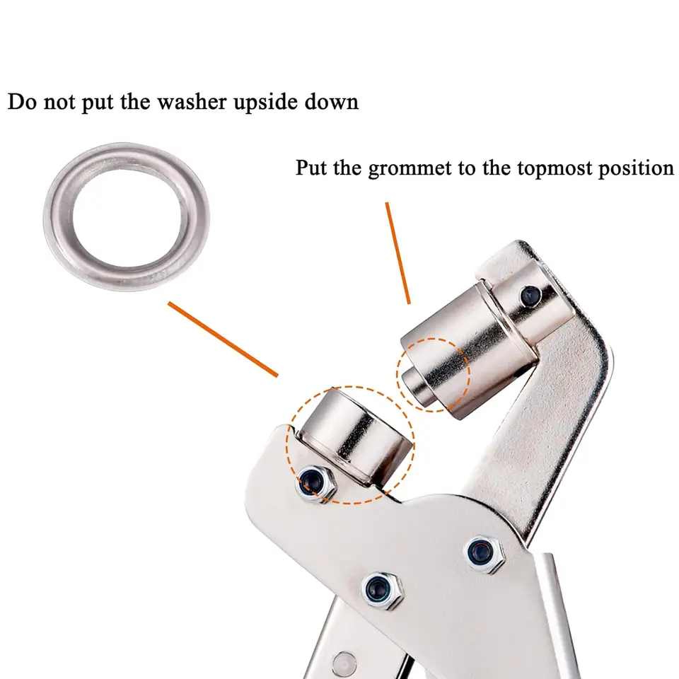 Grommet Tool 1/4 Inch 6mm Red Metal Grommet Pliers Kit With Silver And ...