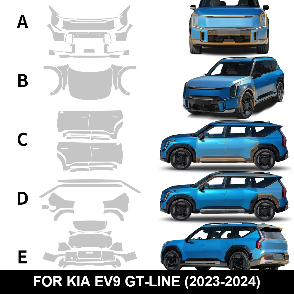For-KIA-EV9-GT-Line-2023-2024-Car-Paint-Protection-Film-PreCut-TPU-PPF ...