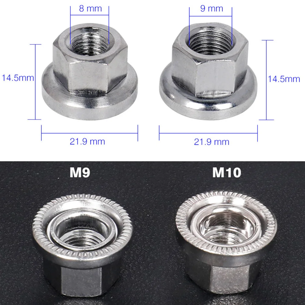 2PCS-Stainless-Steel-Bike-Cycle-Wheel-Axle-Track-Nuts-Sizes-M9-M10 ...