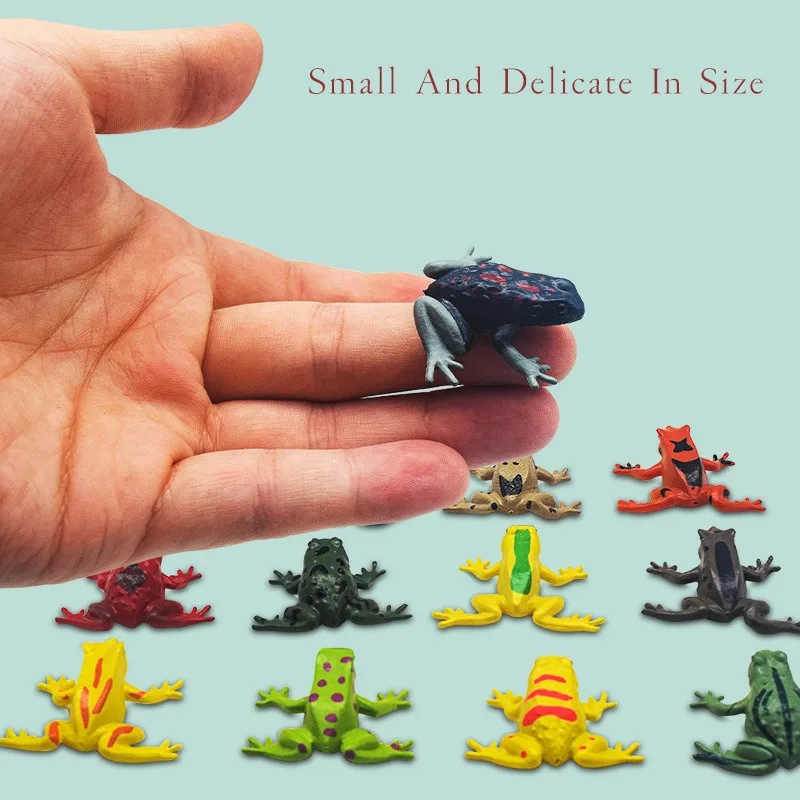 12Pcs Simulation Small Frog Model Toy Tropical Rain Frog Mini Animal ...