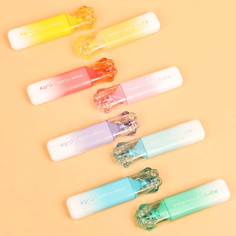 24-pcs-lot-Creative-Cat-paw-Pen-Cute-Drawing-Marker-Pens-Fluorescent ...