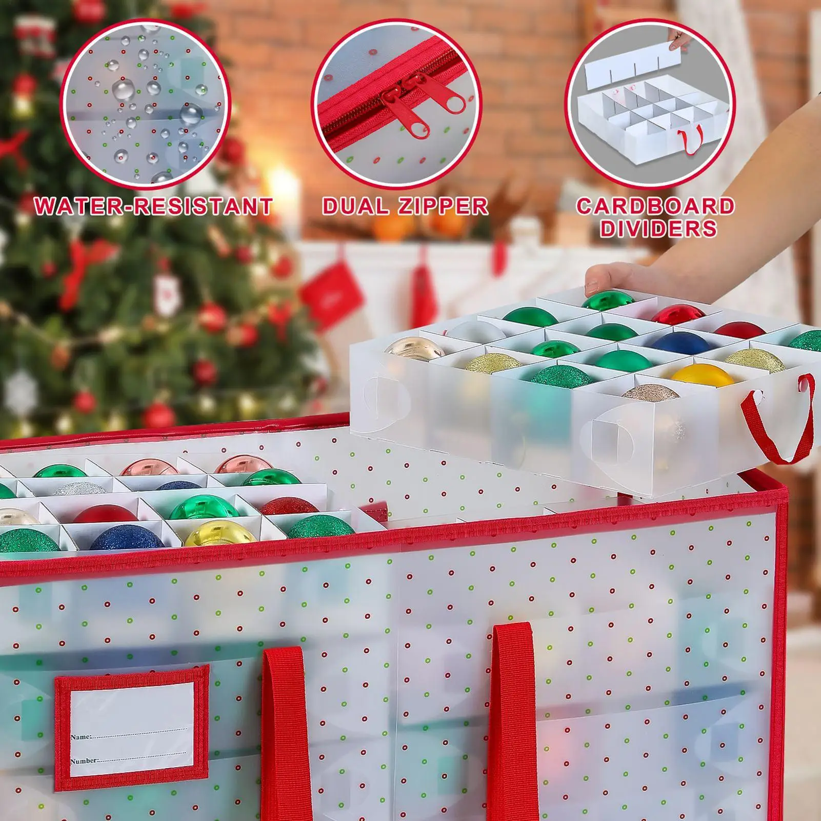 Ящик для хранения рождественских украшений 128 Grid | AliExpress