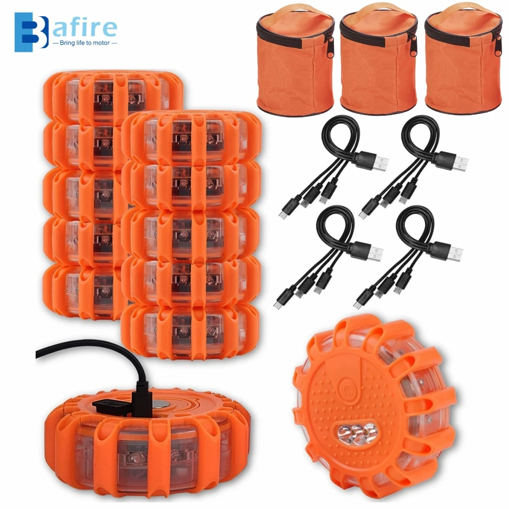 USB-Rechargeable-LED-Road-Flares-Emergency-Lights-Roadside-Warning-Car ...